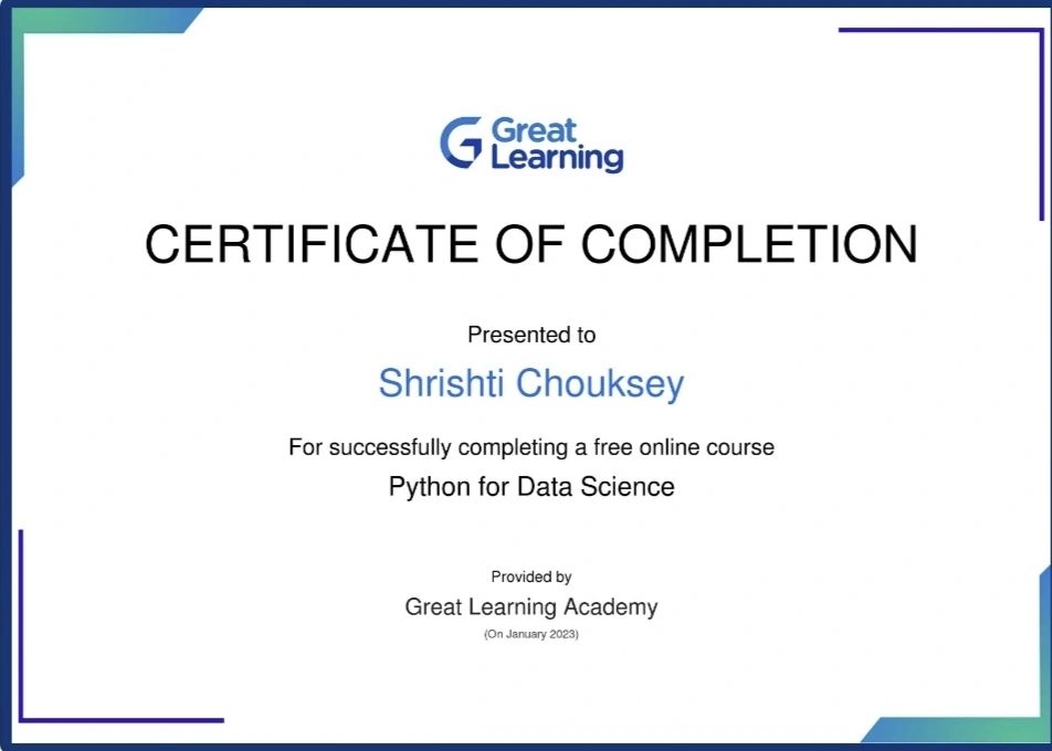 Shrishti Chouksey on LinkedIn: #greatlearningacademy #greatlearning # ... Shrishti Chouksey on LinkedIn: #greatlearningacademy #greatlearning # ...