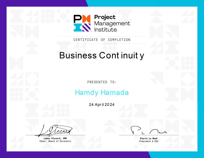 Hamdy Hamada PMP® on LinkedIn: #pmi #pmp #rmp #business_continuity Hamdy Hamada PMP® on LinkedIn: #pmi #pmp #rmp #business_continuity