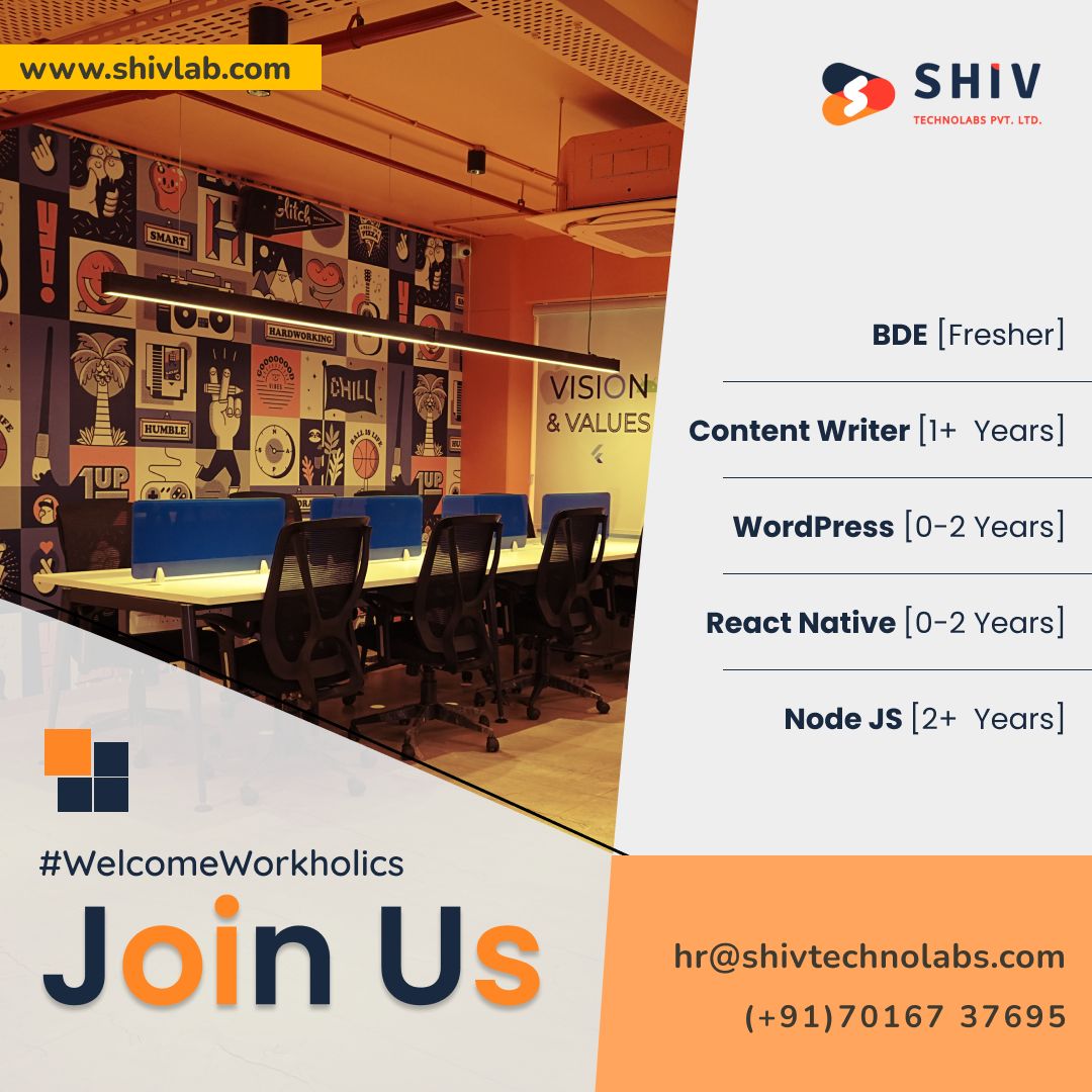 Disha Trivedi on LinkedIn: 📢 We at Shiv Technolabs Private Limited have ... Disha Trivedi on LinkedIn: 📢 We at Shiv Technolabs Private Limited have ...