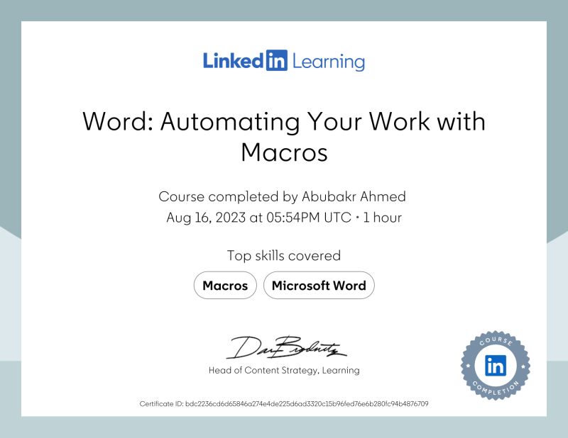 Abubakr Ahmed on LinkedIn: Certificate of Completion Abubakr Ahmed on LinkedIn: Certificate of Completion