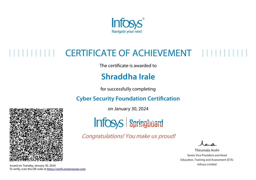 Shraddha Irale on LinkedIn: #cybersecurity Shraddha Irale on LinkedIn: #cybersecurity