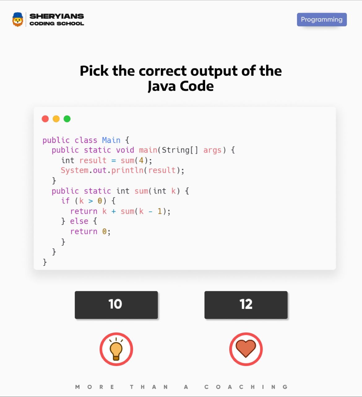 Sheryians Coding School on LinkedIn: #java #codingchallenge # ... Sheryians Coding School on LinkedIn: #java #codingchallenge # ...