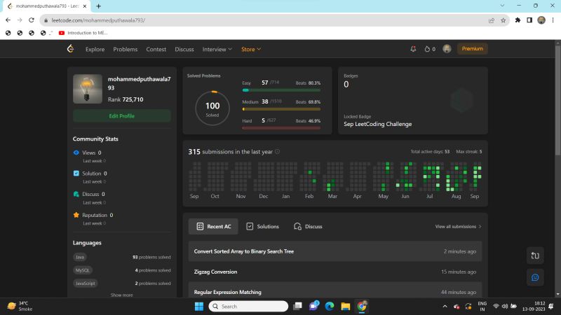 Mohammed Puthawala on LinkedIn: #leetcode #codingmilestone # ... Mohammed Puthawala on LinkedIn: #leetcode #codingmilestone # ...
