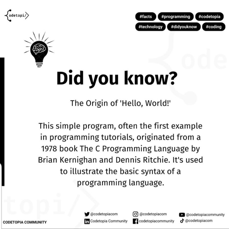 Codetopia Community on LinkedIn: #didyouknow #programming #coding # ... Codetopia Community on LinkedIn: #didyouknow #programming #coding # ...