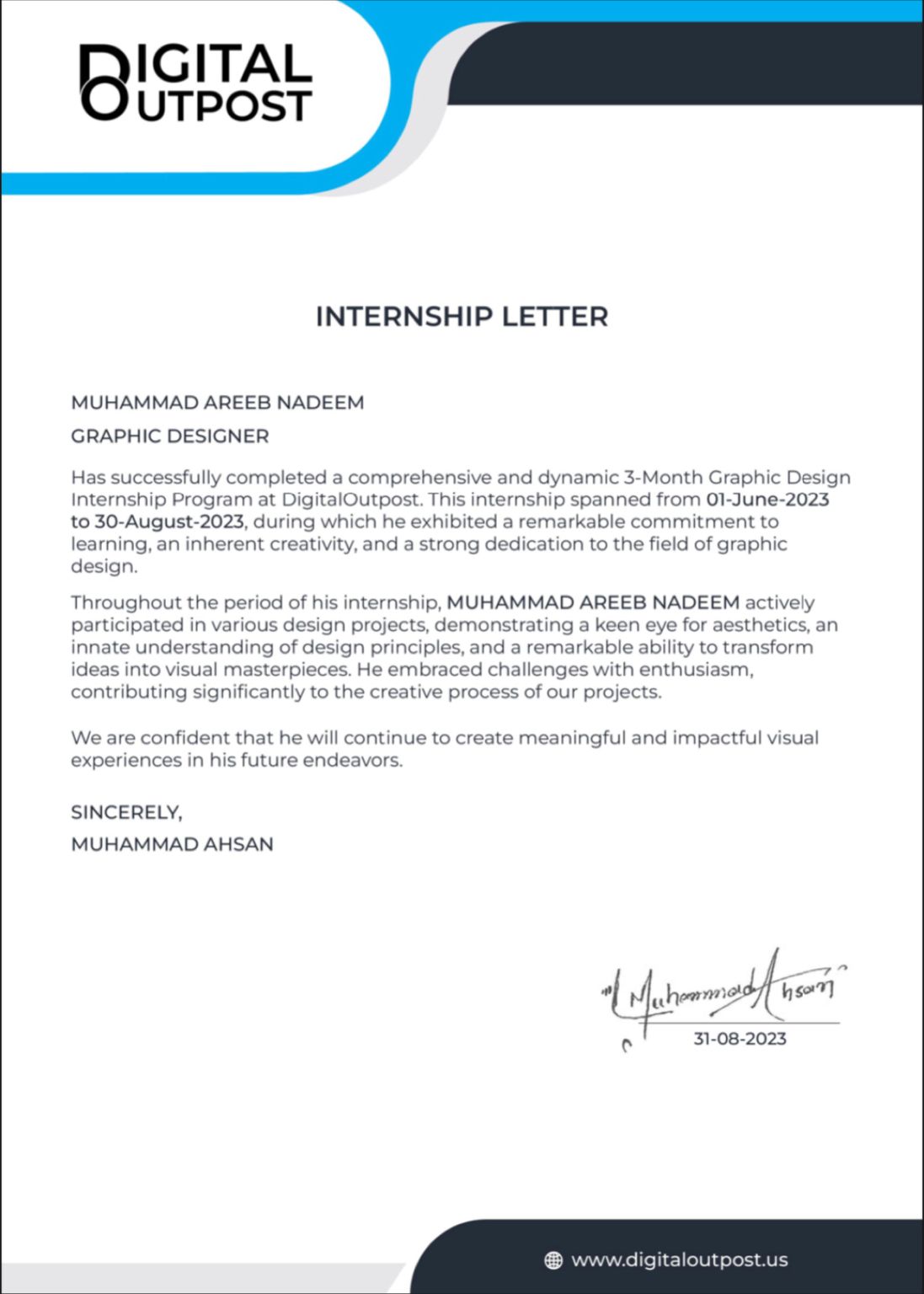 Muhammad Areeb Khan on LinkedIn: Alhamdulillah Done My Internship At ... Muhammad Areeb Khan on LinkedIn: Alhamdulillah Done My Internship At ...