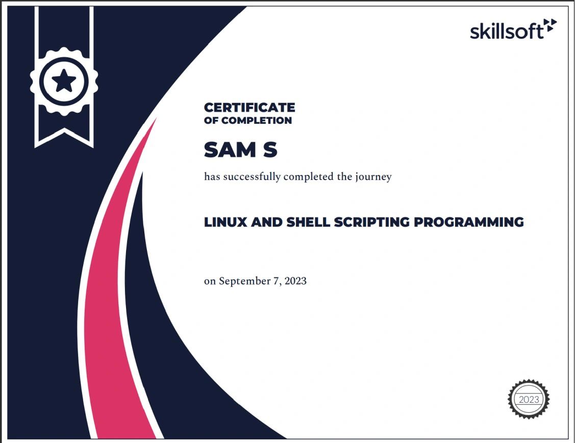Sam Sujan S on LinkedIn: #linux #shellscripting #bashscripting Sam Sujan S on LinkedIn: #linux #shellscripting #bashscripting