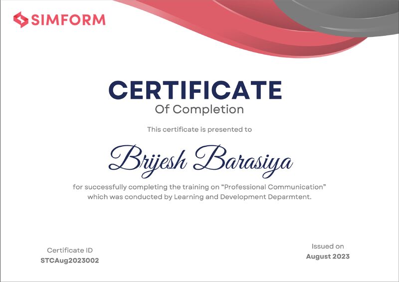 BRIJESH BARASIYA on LinkedIn: I'm delighted to share that I've obtained ... BRIJESH BARASIYA on LinkedIn: I'm delighted to share that I've obtained ...