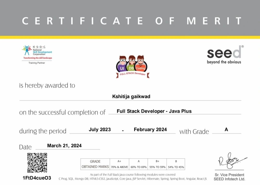 Kshitija Gaikwad on LinkedIn: #java #fullstackdevelopment # ... Kshitija Gaikwad on LinkedIn: #java #fullstackdevelopment # ...