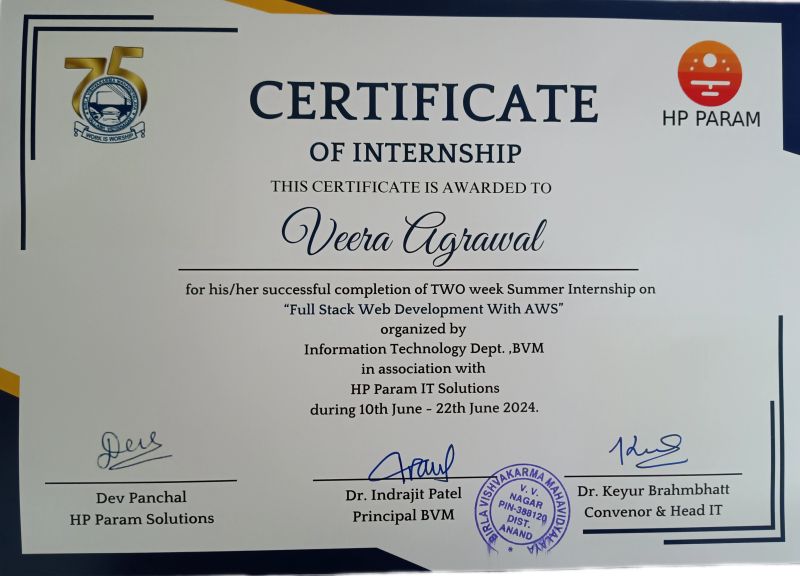 Veera Agrawal on LinkedIn: #internship #webdevelopment # ... Veera Agrawal on LinkedIn: #internship #webdevelopment # ...