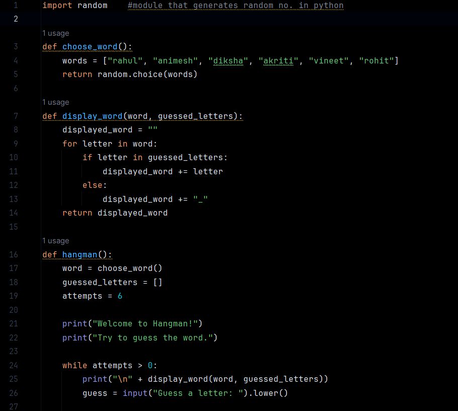 Nikhil Parasar on LinkedIn: #python #coding #programming #hangman # ... Nikhil Parasar on LinkedIn: #python #coding #programming #hangman # ...