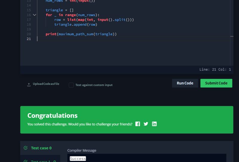 How I solved Project Euler #18 | Chetan Pagare posted on the topic ... How I solved Project Euler #18 | Chetan Pagare posted on the topic ...