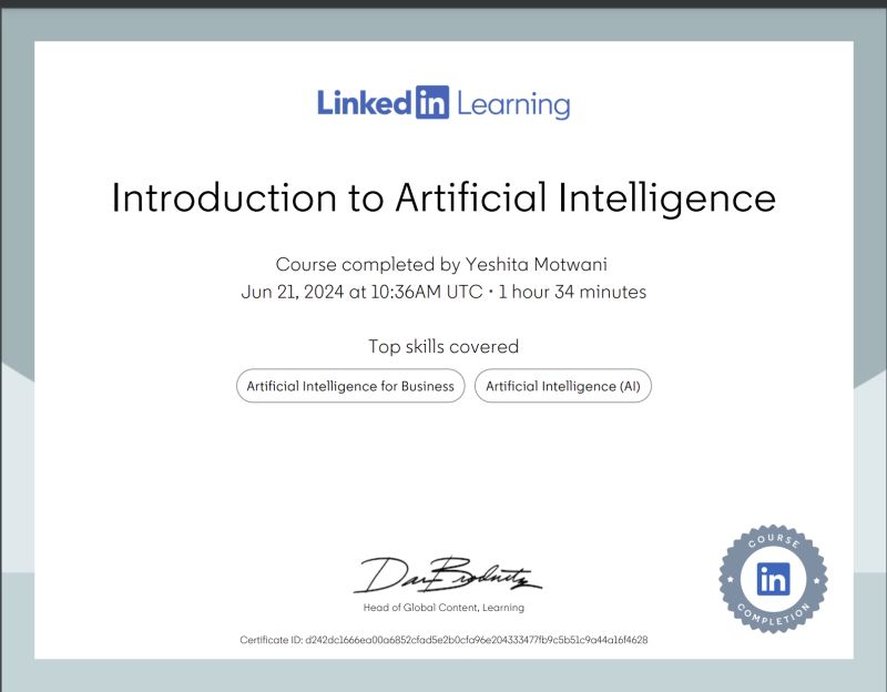 Yeshita Motwani on LinkedIn: #ai #machinelearning #linkedinlearning # ... Yeshita Motwani on LinkedIn: #ai #machinelearning #linkedinlearning # ...