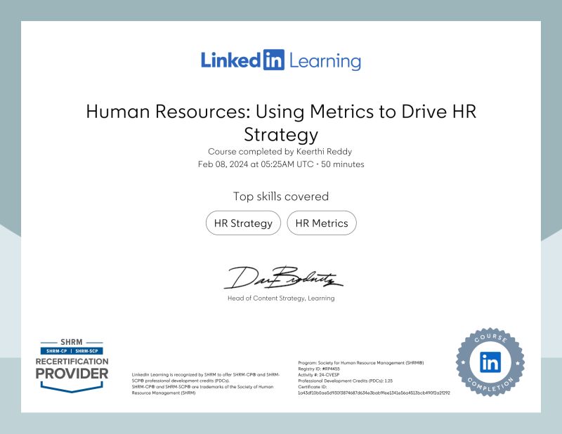 Keerthi Reddy on LinkedIn: Certificate of Completion Keerthi Reddy on LinkedIn: Certificate of Completion