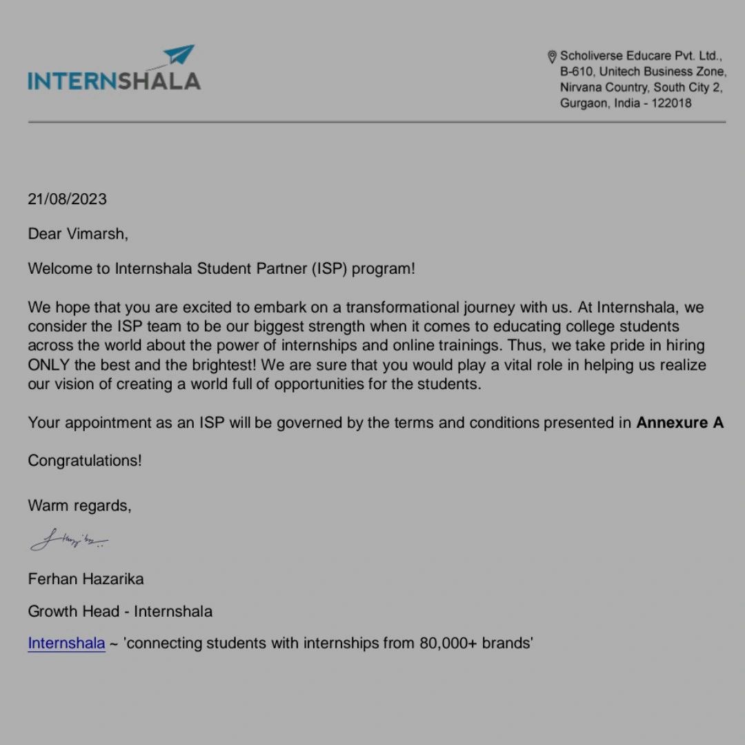 Vimarsh Mane posted on LinkedIn Vimarsh Mane posted on LinkedIn