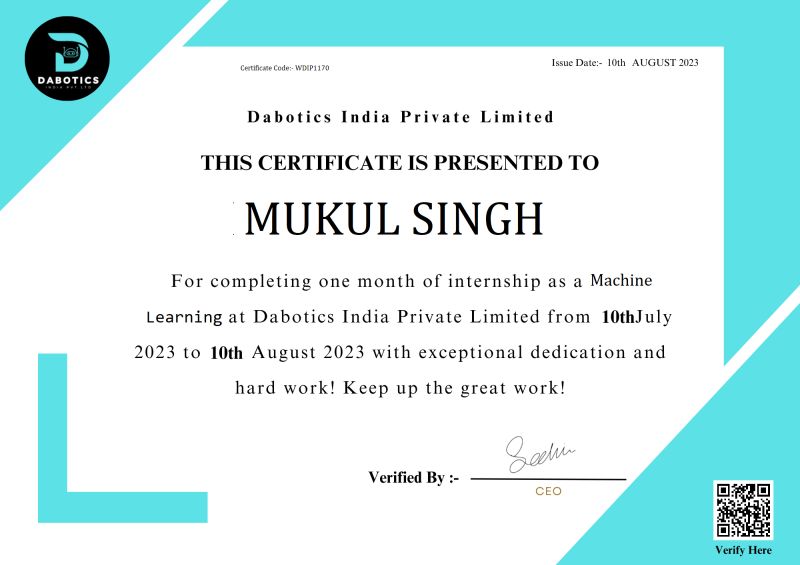 Mukul Singh on LinkedIn: #machinelearning #internship #aienthusiast Mukul Singh on LinkedIn: #machinelearning #internship #aienthusiast