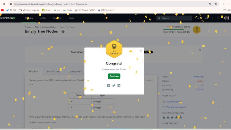 Aastha Adhav on LinkedIn: #codingchallenge #coding #hackerrank #sql # ... Aastha Adhav on LinkedIn: #codingchallenge #coding #hackerrank #sql # ...