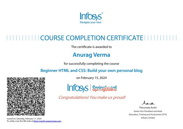Anurag Verma on LinkedIn: #infosysspringboard #html #css #infosys #blog Anurag Verma on LinkedIn: #infosysspringboard #html #css #infosys #blog