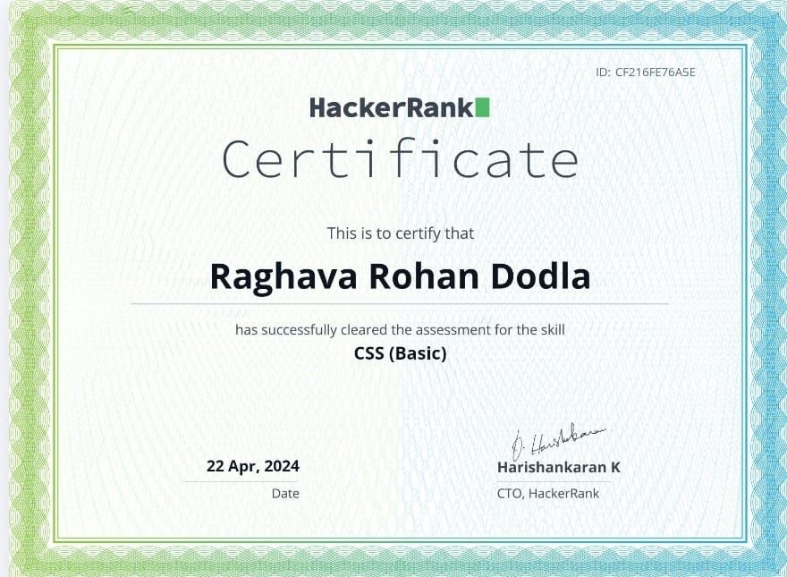 Raghava Rohan on LinkedIn: #certificationachieved #css #webdevelopment ... Raghava Rohan on LinkedIn: #certificationachieved #css #webdevelopment ...