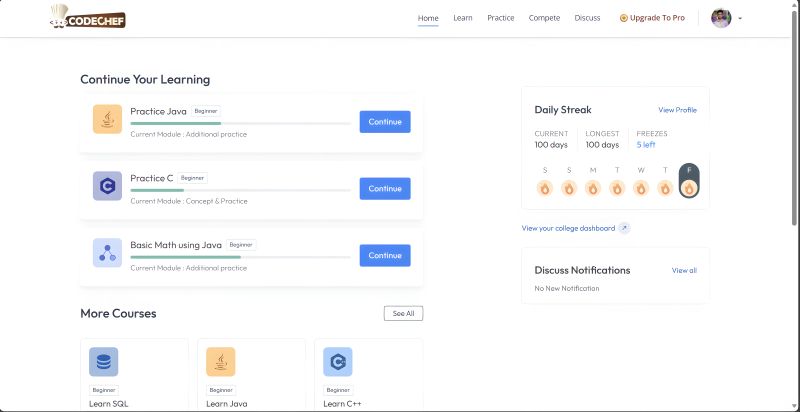 Harshit Patle on LinkedIn: #codestreak #coding #codechef #100days Harshit Patle on LinkedIn: #codestreak #coding #codechef #100days