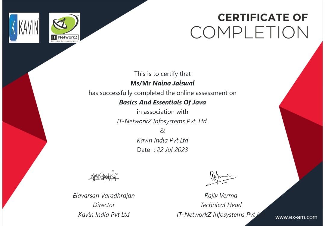 NAINA JAISWAL on LinkedIn: #java #programming NAINA JAISWAL on LinkedIn: #java #programming