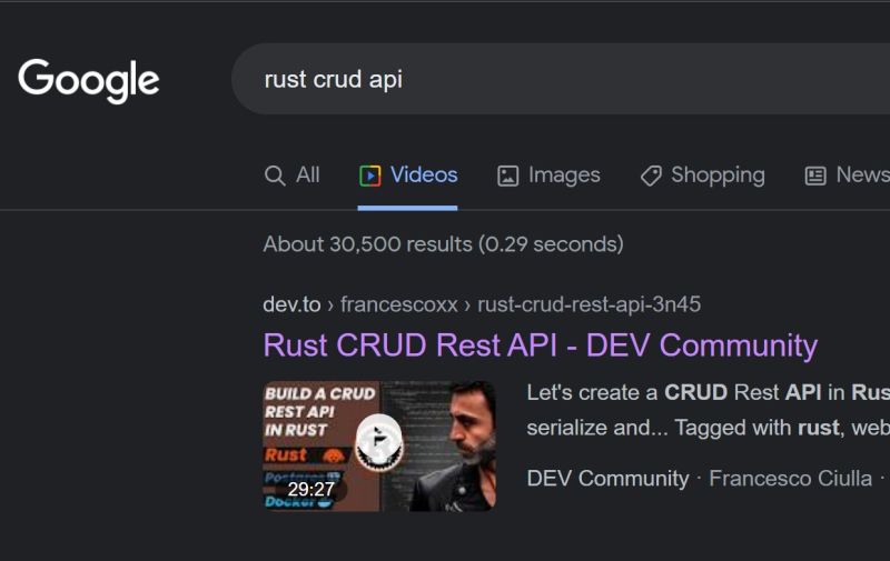 Francesco Ciulla on LinkedIn: #rust #rustlang #api #crud #restapi # ... Francesco Ciulla on LinkedIn: #rust #rustlang #api #crud #restapi # ...