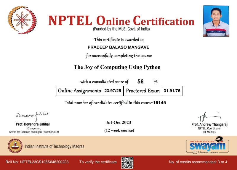 Pradeep Mangave on LinkedIn: #python #programming #nptel #swayam # ... Pradeep Mangave on LinkedIn: #python #programming #nptel #swayam # ...