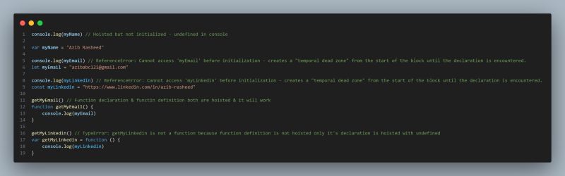 Azib Rasheed on LinkedIn: #javascript #nodejs #hoisting #programming Azib Rasheed on LinkedIn: #javascript #nodejs #hoisting #programming