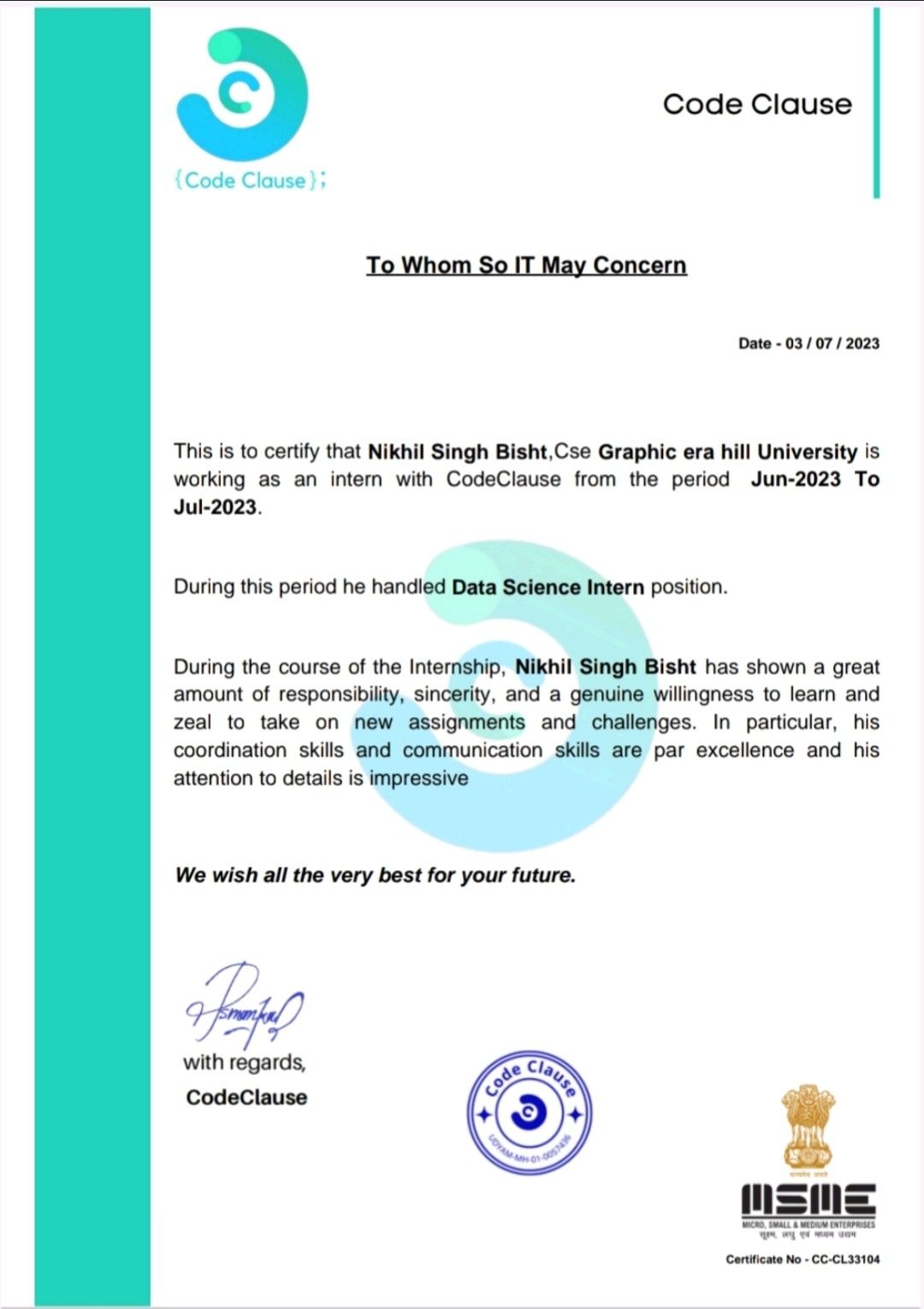 Nikhil singh Bisht on LinkedIn: #codeclause #intern Nikhil singh Bisht on LinkedIn: #codeclause #intern