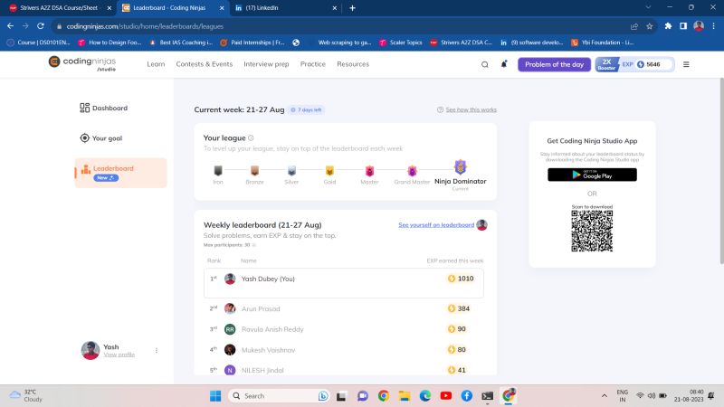 Yash Dubey on LinkedIn: #codingninjas #ninjadominator #codingjourney # ... Yash Dubey on LinkedIn: #codingninjas #ninjadominator #codingjourney # ...