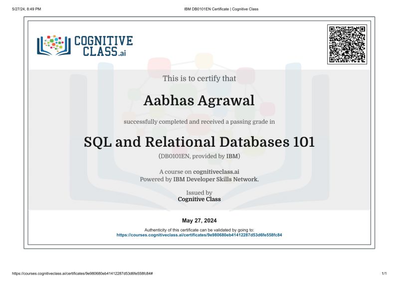 Aabhas Agrawal on LinkedIn: #sql #relationaldatabases101 #ibm # ... Aabhas Agrawal on LinkedIn: #sql #relationaldatabases101 #ibm # ...