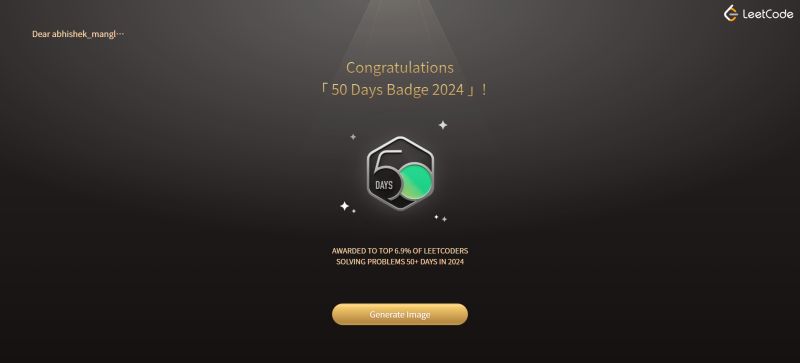 Abhishek Manglani on LinkedIn: #leetcode #50daysofcode #programmingjourney Abhishek Manglani on LinkedIn: #leetcode #50daysofcode #programmingjourney