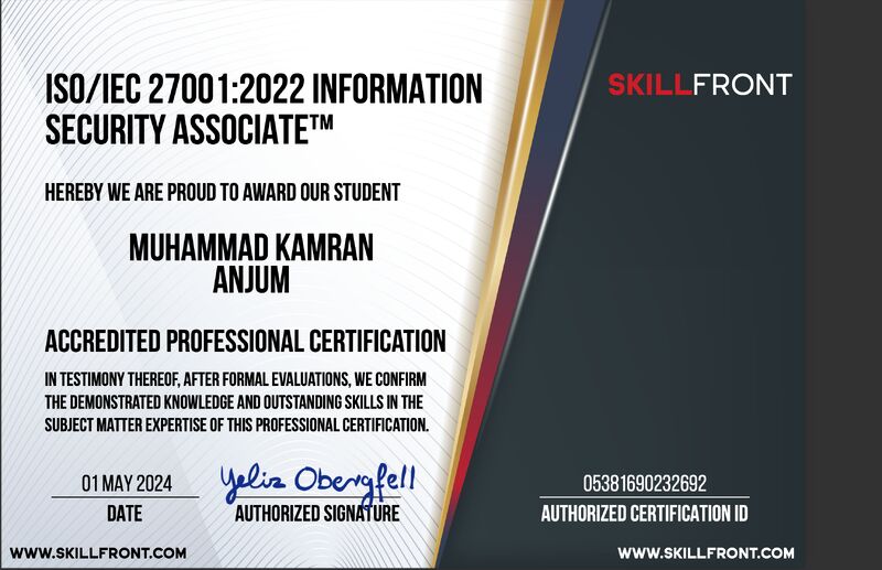 Muhammad Kamran Anjum on LinkedIn: #cybersecurity #certification # ... Muhammad Kamran Anjum on LinkedIn: #cybersecurity #certification # ...