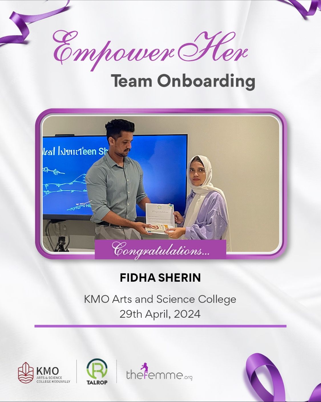 FIDHA SHERIN P on LinkedIn: “i am thrilled to announce that I have been ... FIDHA SHERIN P on LinkedIn: “i am thrilled to announce that I have been ...