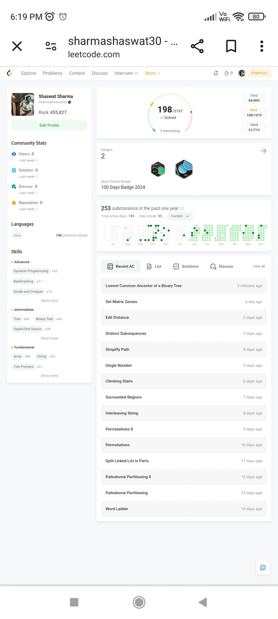 Shaswat Sharma on LinkedIn: #leetcode Shaswat Sharma on LinkedIn: #leetcode