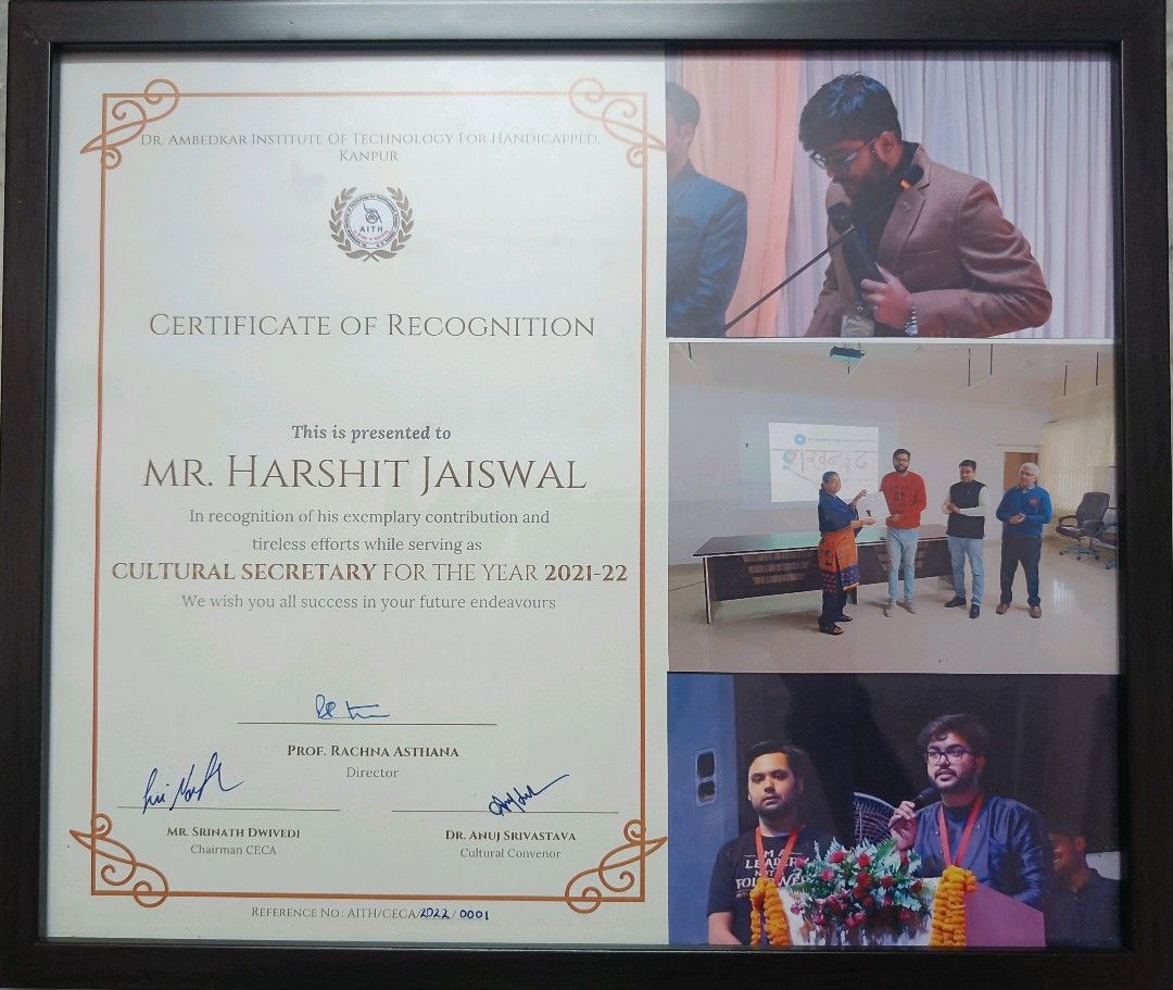 Harshit Jaiswal on LinkedIn: #certificate #culturalsecretary # ... Harshit Jaiswal on LinkedIn: #certificate #culturalsecretary # ...