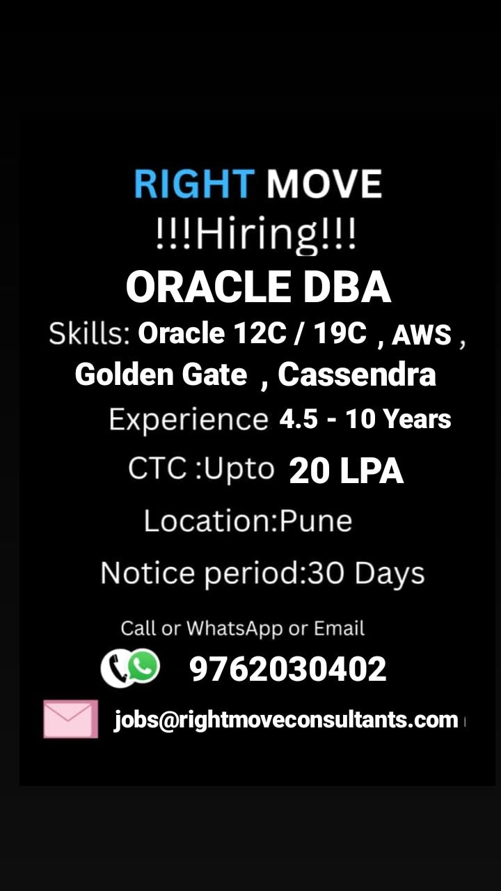 Aryan C on LinkedIn: #oracle #oracledba #oracle12c #19c #aws #rightmove ... Aryan C on LinkedIn: #oracle #oracledba #oracle12c #19c #aws #rightmove ...