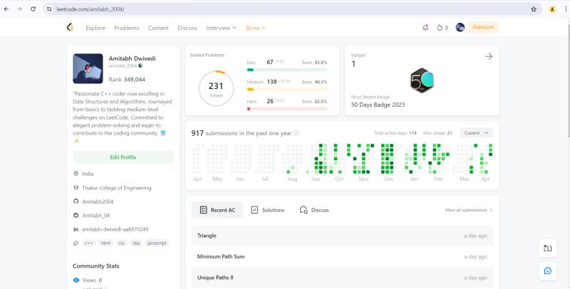 Amitabh Dwivedi on LinkedIn: #codingjourney #leetcode #codeforces #dsa ... Amitabh Dwivedi on LinkedIn: #codingjourney #leetcode #codeforces #dsa ...