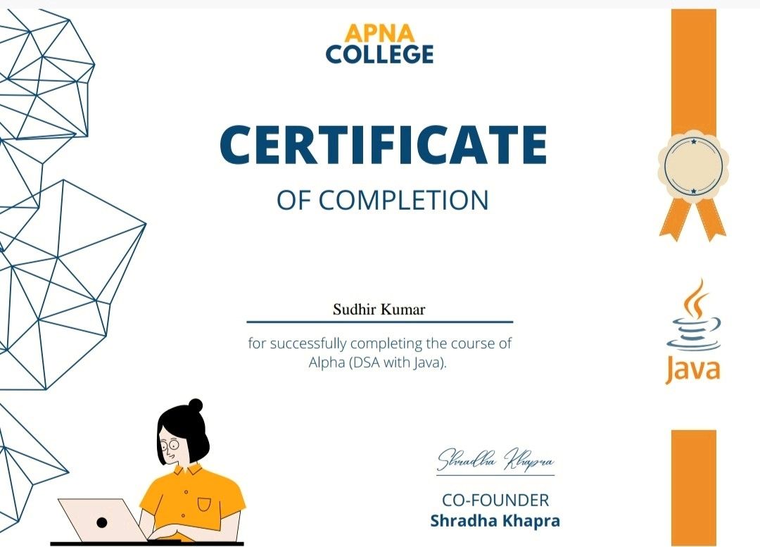 sudhir Kumar on LinkedIn: #apnacollege #java #dsawithjava #work # ... sudhir Kumar on LinkedIn: #apnacollege #java #dsawithjava #work # ...