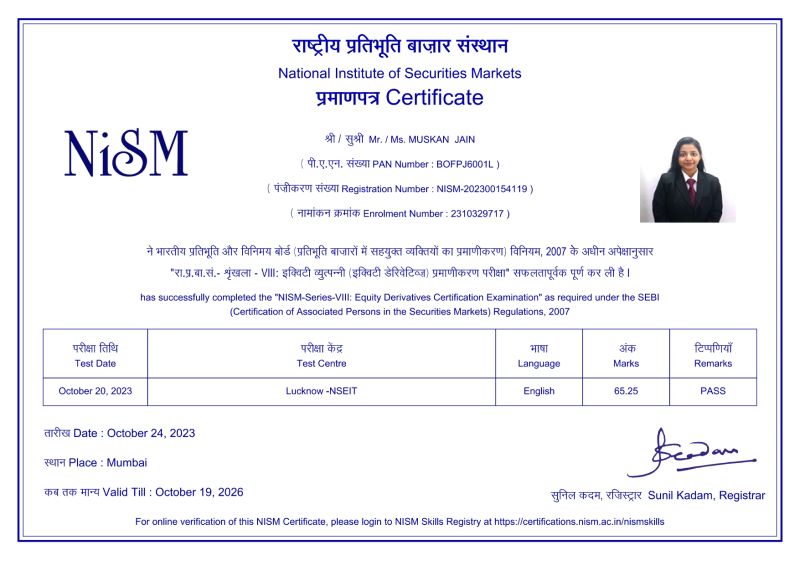 MUSKAN JAIN on LinkedIn: #nism #sebi #equity #derivatives # ... MUSKAN JAIN on LinkedIn: #nism #sebi #equity #derivatives # ...