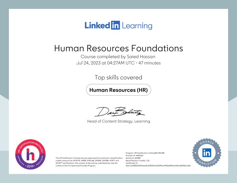 Saied Hassan on LinkedIn: Certificate of Completion Saied Hassan on LinkedIn: Certificate of Completion