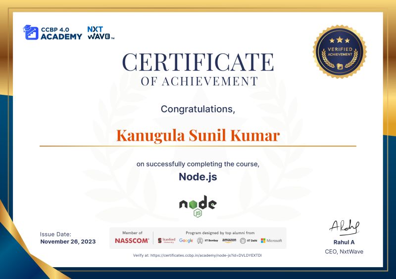 My coding journey with NxtWave | sunil kumar kanugula posted on the ... My coding journey with NxtWave | sunil kumar kanugula posted on the ...