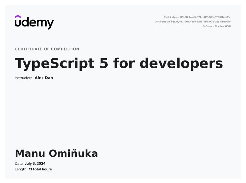 Mauro O. on LinkedIn: #typescript #javascript #webdevelopment #udemy # ... Mauro O. on LinkedIn: #typescript #javascript #webdevelopment #udemy # ...