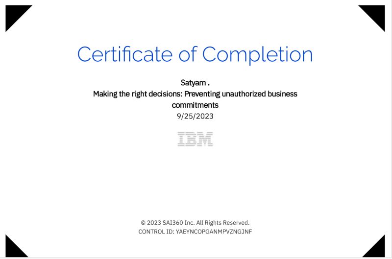 Satyam Raj on LinkedIn: I am happy to share the achievement from IBM. Satyam Raj on LinkedIn: I am happy to share the achievement from IBM.
