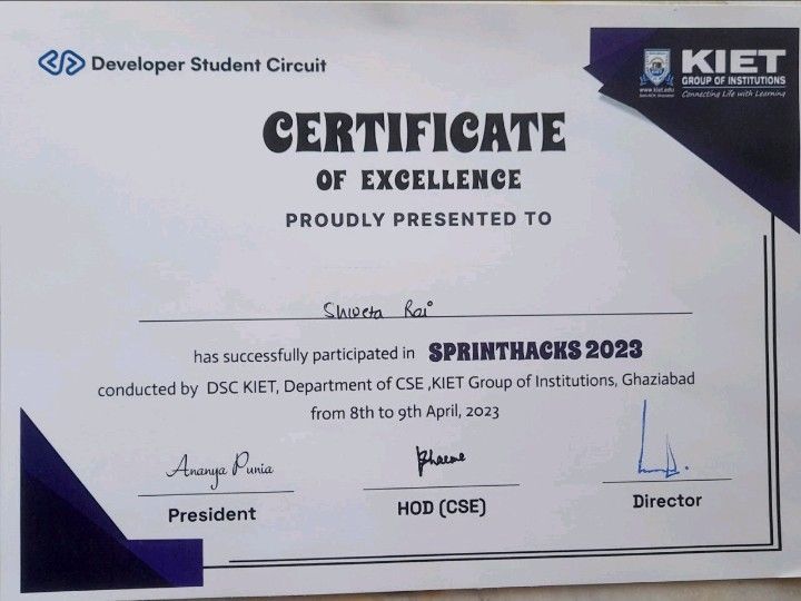 Shweta Rai on LinkedIn: #sprinthacks #certificate #hackathon Shweta Rai on LinkedIn: #sprinthacks #certificate #hackathon