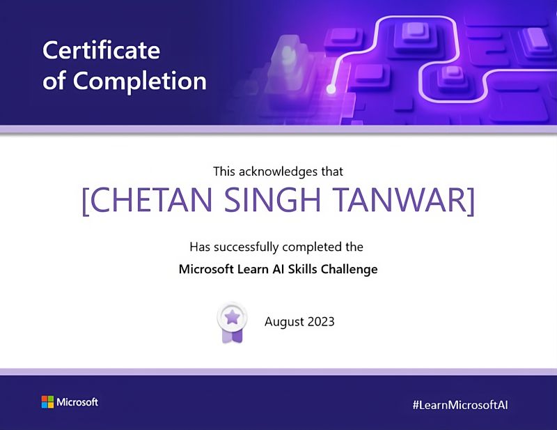 Chetan Singh tanwar on LinkedIn: Thank-you Microsoft Learn for ... Chetan Singh tanwar on LinkedIn: Thank-you Microsoft Learn for ...