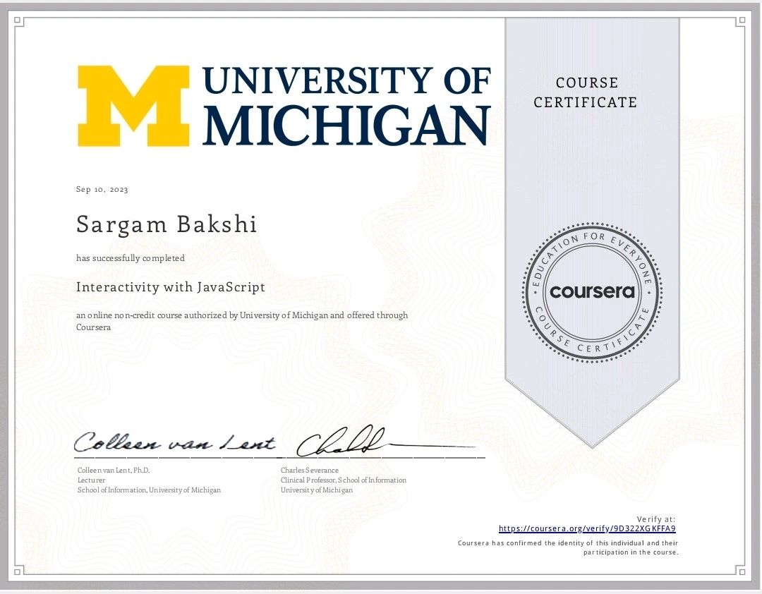 Sargam Bakshi on LinkedIn: #javascript #certification #linkedin Sargam Bakshi on LinkedIn: #javascript #certification #linkedin