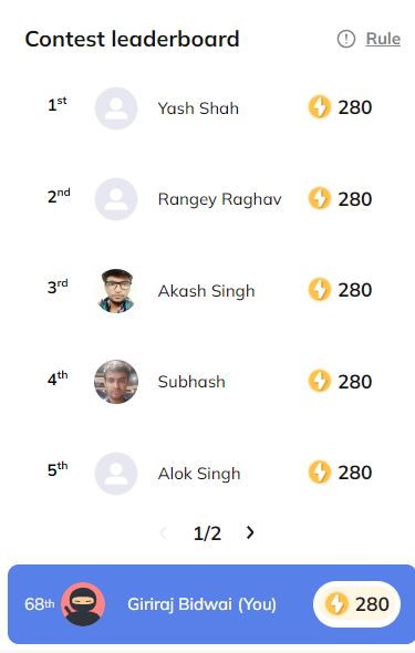 Giriraj Bidwai on LinkedIn: #coding #cpp #codingninjas #cp #contest #weekly Giriraj Bidwai on LinkedIn: #coding #cpp #codingninjas #cp #contest #weekly