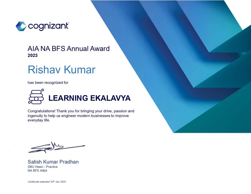 Rishav Kumar on LinkedIn: Honored to receive the prestigious Eklavya ... Rishav Kumar on LinkedIn: Honored to receive the prestigious Eklavya ...