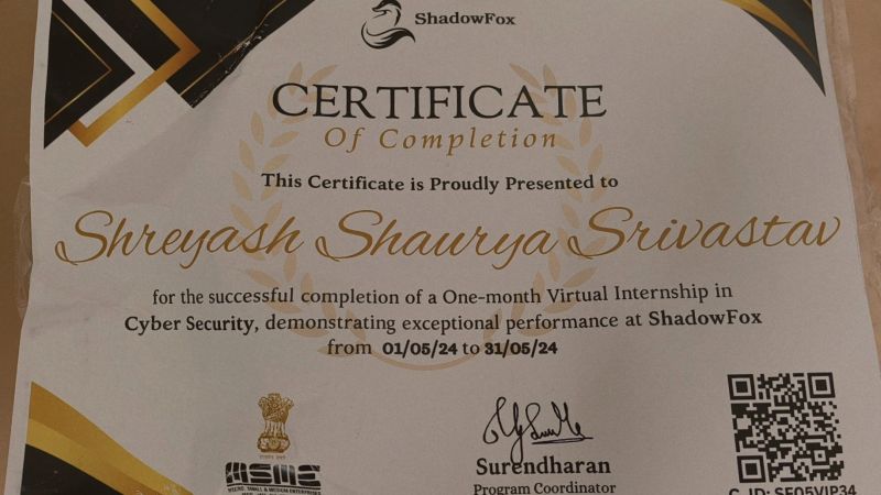 Shreyash Shourya Srivastav on LinkedIn: #cybersecurity #internship # ... Shreyash Shourya Srivastav on LinkedIn: #cybersecurity #internship # ...
