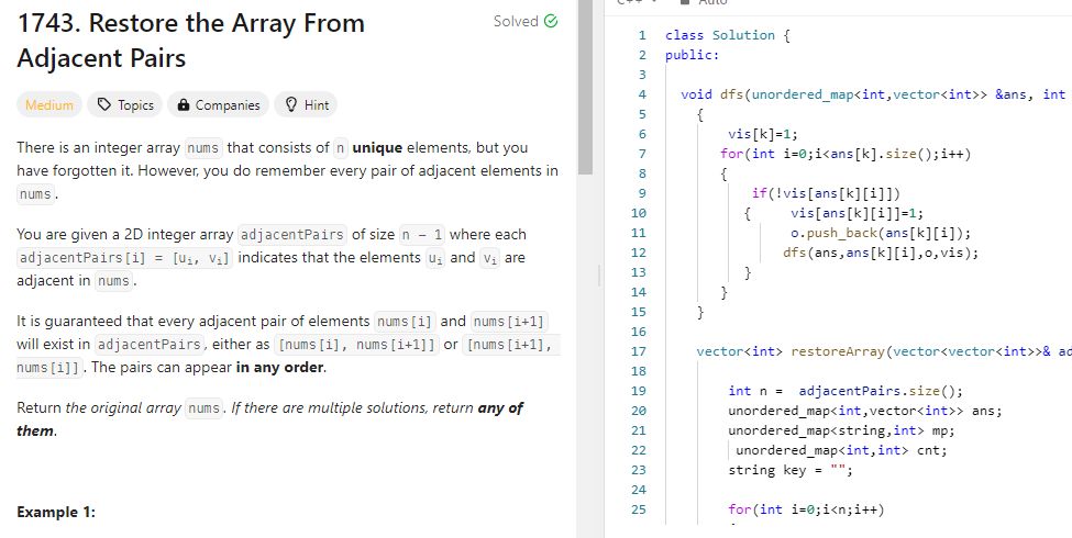 Vaibhav Vanjani on LinkedIn: 👍10/30 Solved: 1743. Restore the Array ... Vaibhav Vanjani on LinkedIn: 👍10/30 Solved: 1743. Restore the Array ...